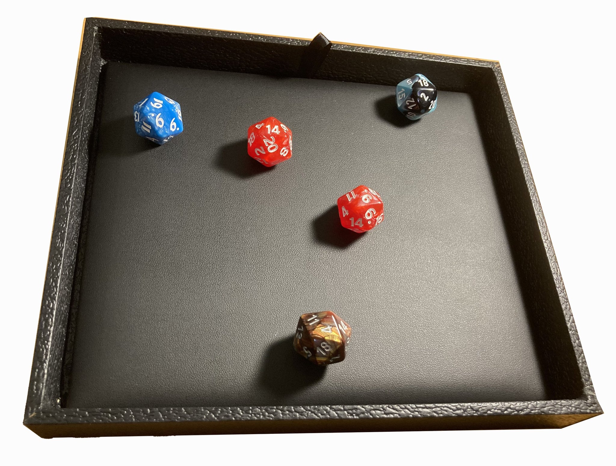 N'icePackaging - Black Leatherette Deluxe Dice Tray with Padded Insert